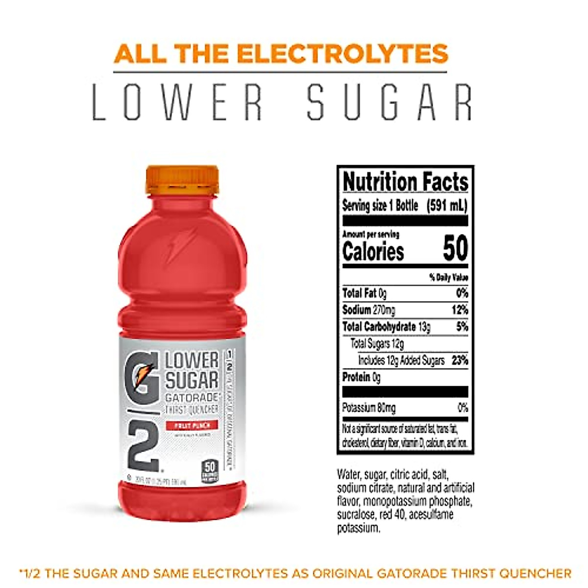 Gatorade G2, Low Calorie Fruit Punch, 8 Pack, 20 oz
