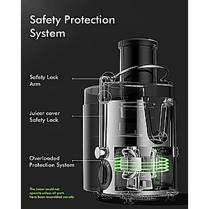 Juicer Machine, SiFENE 500W Centrifugal Juicer Extractor with 3" Wide Feed Chute for Vegetable and Fruit, Juice Maker with 3-Speed Setting, Easy to Clean, BPA Free, Stainless Steel