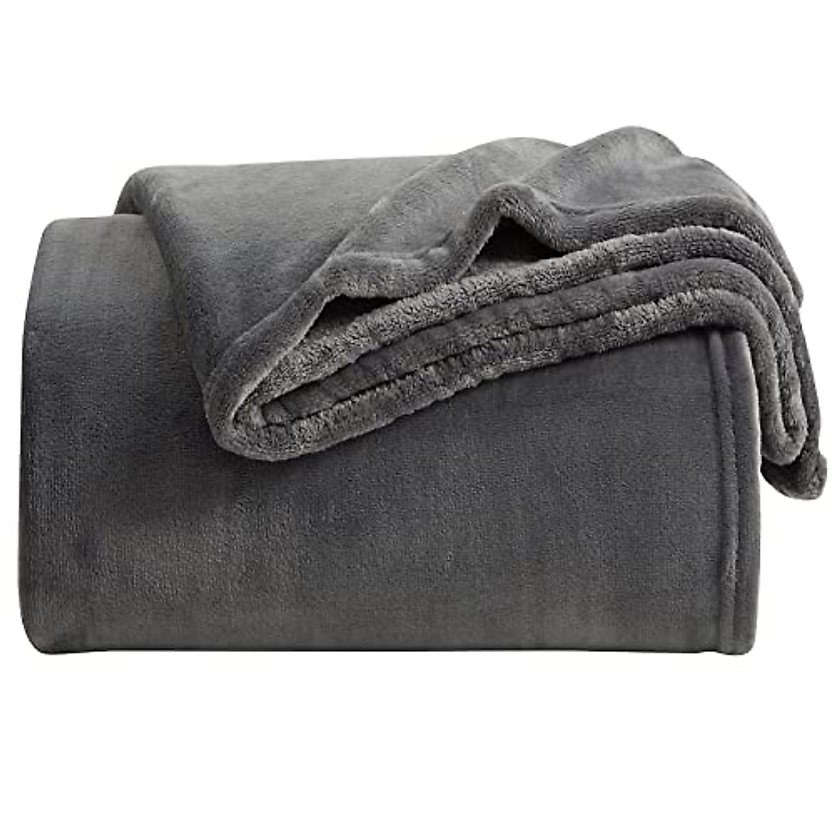KMUSET Fleece Blanket Throw Size Dark Grey Lightweight Super Soft Cozy Fuzzy Bed Blankets Microfiber Factory Shop