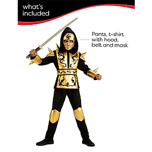 Rubies Child's Gold Ninja Costume, Medium