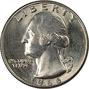 1966 Washington Quarter BU Uncirculated Mint State 25c US Coin Collectible