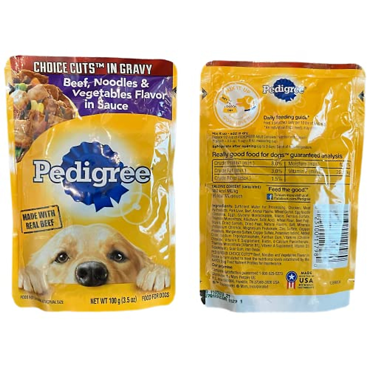 Pedigree Wet Dog Food Pouch Variety Bundle, Choice Cuts in Gravy, 12 Pouches Assorted Flavors - Chicken, Hickory, Filet Mignon, Beef, Casserole