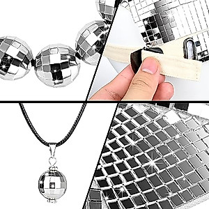 Disco Baseball Cap Silver Sequin Party Hats with Disco Ball Necklace and Sparkly Mirror Disco Bracelet Women Light Up Hat Bling Glitter Dance Cap for Girls Party Costume Accessories Cosplay Dress Up