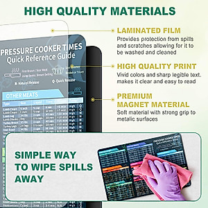 Instant Pot Cheat Sheet Magnet Set, Instapot Accessories, Cook Times Chart, Pressure Cooker Accessories Cook Times, Instant Pot Cheat Sheet Quick Reference Guide Instapot Times Cookbook Magnets