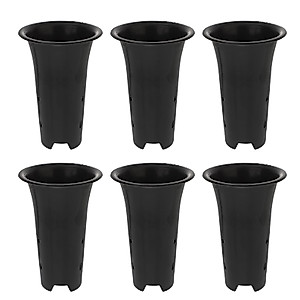 YARNOW Hydroponic Baskets 12pcs Supplies Flowerpot Net Slot Side Drainage Root Mesh Aquatic Garden Slotted Duty Pond Outdoor Aquaponics Planting Filter Home Black Control Plant