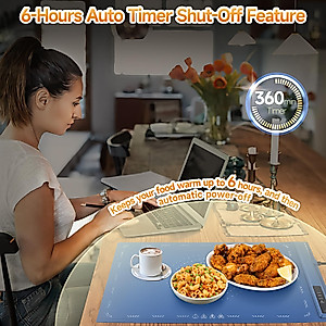 Warming Mat for Food - PHYSEN Electric Warming Tray for Buffet - Silicone Fast Heating Tray - Adjustable Temperature Warming Pads for Parties - Rollable & Portable Warming Kitchen Mat for Home Travel