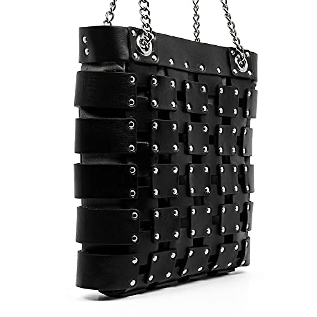 Time Resistance Leather Tote Bag for Women Shoulder Bag Handmade Black Purse