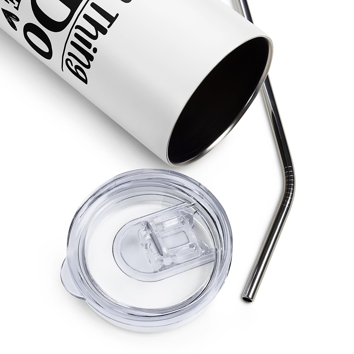 Print A Fun Thing To Do In The Morning Is Not Talk To Me, Tumbler 20 OZ, with Straw, Stainless Steel Double Wall Insulated, Car, Home, Office, Gift