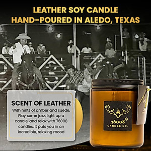 Leather Scented Candle | Fathers Day Gifts from son daughter | Scented Candles For Men | Men Scented Candles | Soy Wax Candles | Housewarming Gifts | Great Gifts for Dad |Masculine Scented Candle