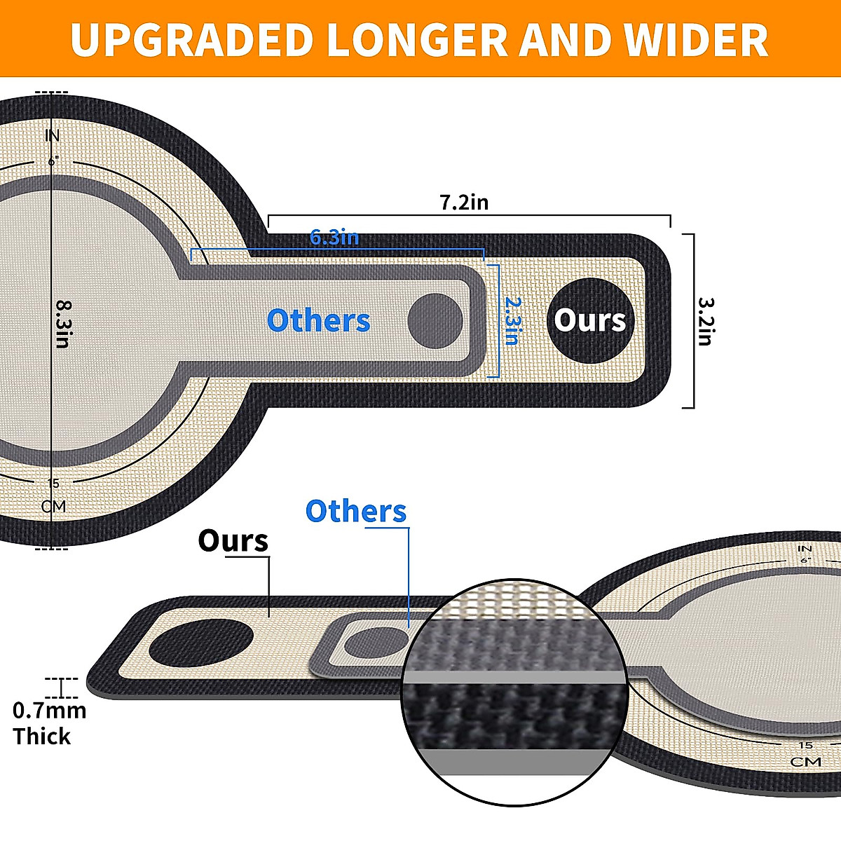 Senbowe 2 PCS Silicone Bread Sling for Dutch Oven, Non-Stick & Easy to Clean Reusable Silicone Bread Baking Mat Sheet Liner with Extra Long Handles, Easy to Transfer Sourdough Bread Baking Supplies