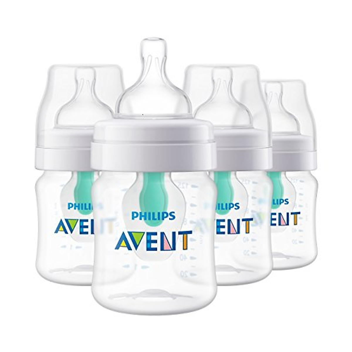 Philips AVENT Anti-colic Baby Bottle with AirFree Vent, 4 Oz, Pack of 4