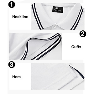 ZITY Mens Polo Shirt Short Sleeve Sports Golf Tennis Shirts for Men Summer Collared Casual Shirt White Black