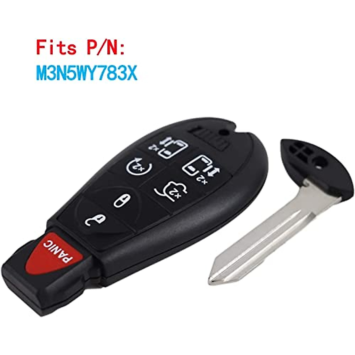 Keyless Remote Smart Key Fob Replacement Fit for 2008-2016 Chrysler Town and Country 2008-2016 Dodge Grand Caravan 2008-2020, M3N5WY783X