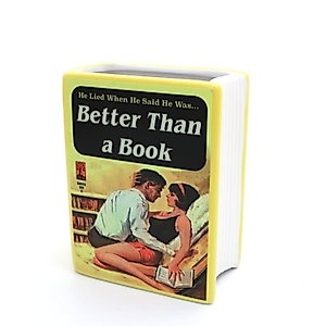 Better than a Book, snarky pencil holder, funny gift for reader, book vase LennyMud by Lorrie Veasey