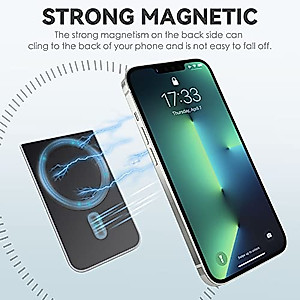 CloudValley Magnetic Card Wallet Designed for iPhone MagSafe, Stretchy Lycra Double Pocket Credit ID Card Holder Case for Back of iPhone 14 / iPhone 13 & 12 Series, Mag Safe Base Accessories, Gray