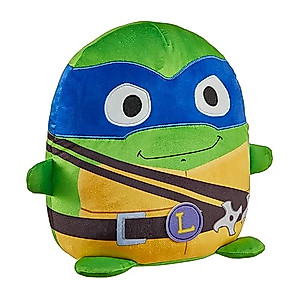 Mattel Teenage Mutant Ninja Turtles: Mutant Mayhem Plush Toys Cuutopia, 10 Inch Rounded Leonardo Kawaii-Style Plush, Blue Masked Leo Collectible