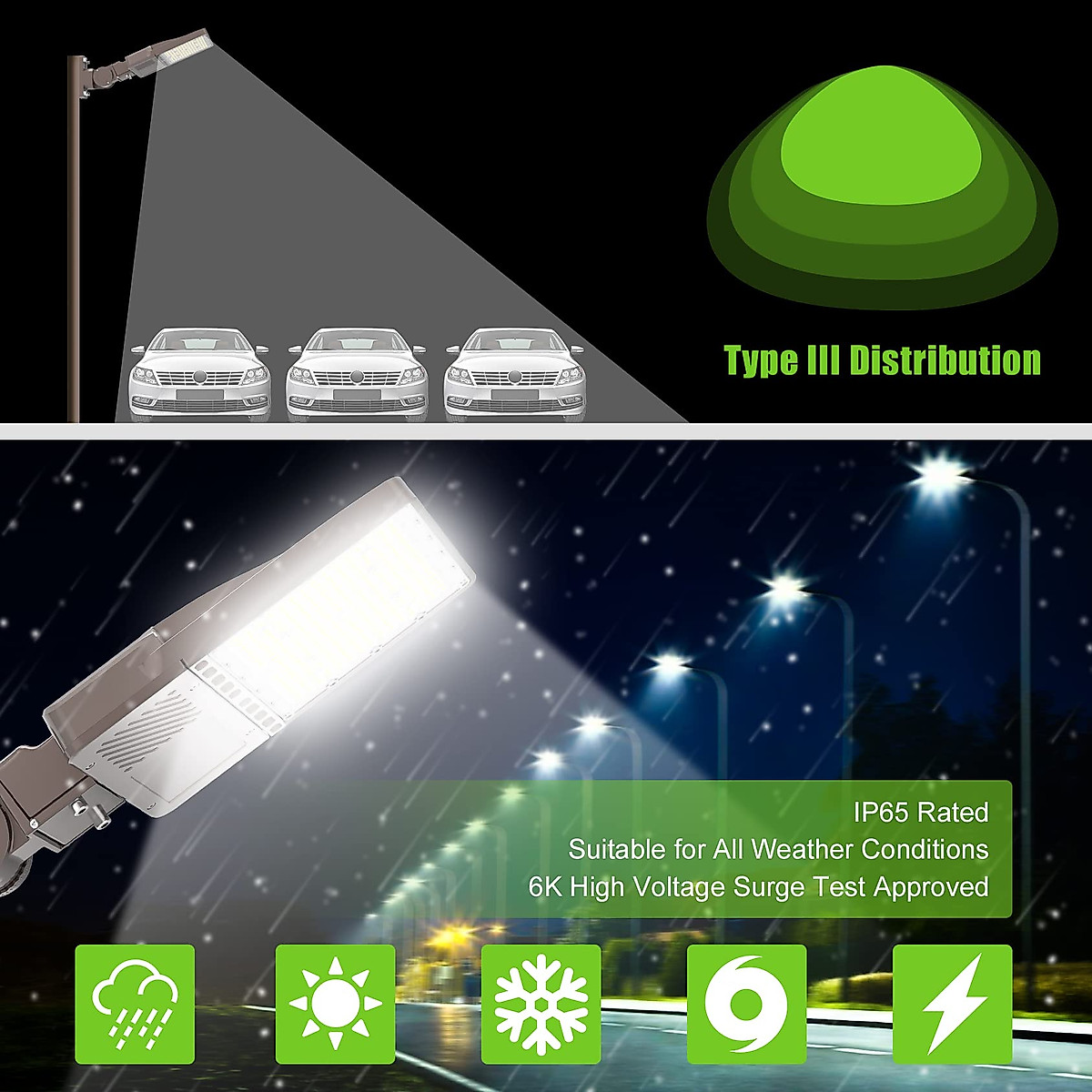 150W LED Parking Lot Light with Photocell UL DLC Listed 22500LM Commercial LED Shoebox Pole Lights Arm Mount Flood Lights Dusk to Dawn IP65 Outdoor Area Sport Court Street Road Lighting AC 100-277V
