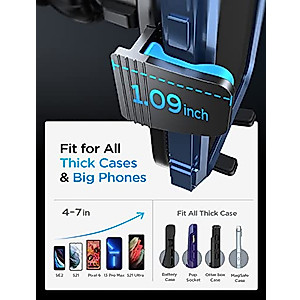 LISEN Car Phone Holder Mount 2022 Upgraded Car Vent Phone Mount with Newest Metal Air Vent Clip Never Rupture Hands Free Cell Phone Holder Mount for Car Compatible for iPhone 14 Pro Max 13 12 Samsung