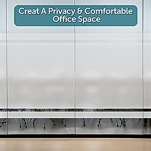HIDBEA Frosted Window Privacy Film - Non Adhesive Static Cling glass Stickers Sun UV Blocking Heat Control Door Covering Decals for Home Office, 35.4 x 393.7 Inch