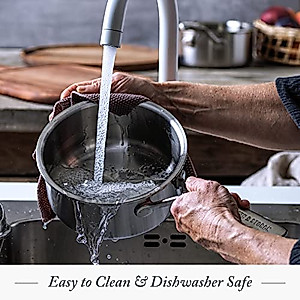 Merten & Storck Tri-Ply Stainless Steel 1.5QT Saucepan Pot with Lid, Professional Cooking, Multi Clad, Measurement Markings, Drip-Free Pouring Edges,Durable Glass Lid, Induction,Oven & Dishwasher Safe