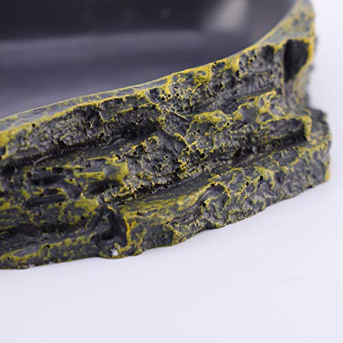 POPETPOP Reptile Food Dish Terrarium Water Bowl Food Feeding Plate Container Drinking Water Tray Resin for Snake Tortoise Frog