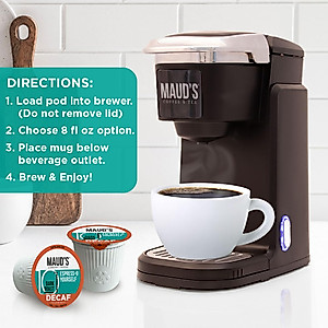 Maud's Decaf Espresso Dark Roast Coffee Pods, 18 ct | Decaffeinated Espress-O Yourself | 100% Arabica Dark Roast Coffee | Solar Energy Produced Recyclable Pods Compatible with Keurig K Cups Maker