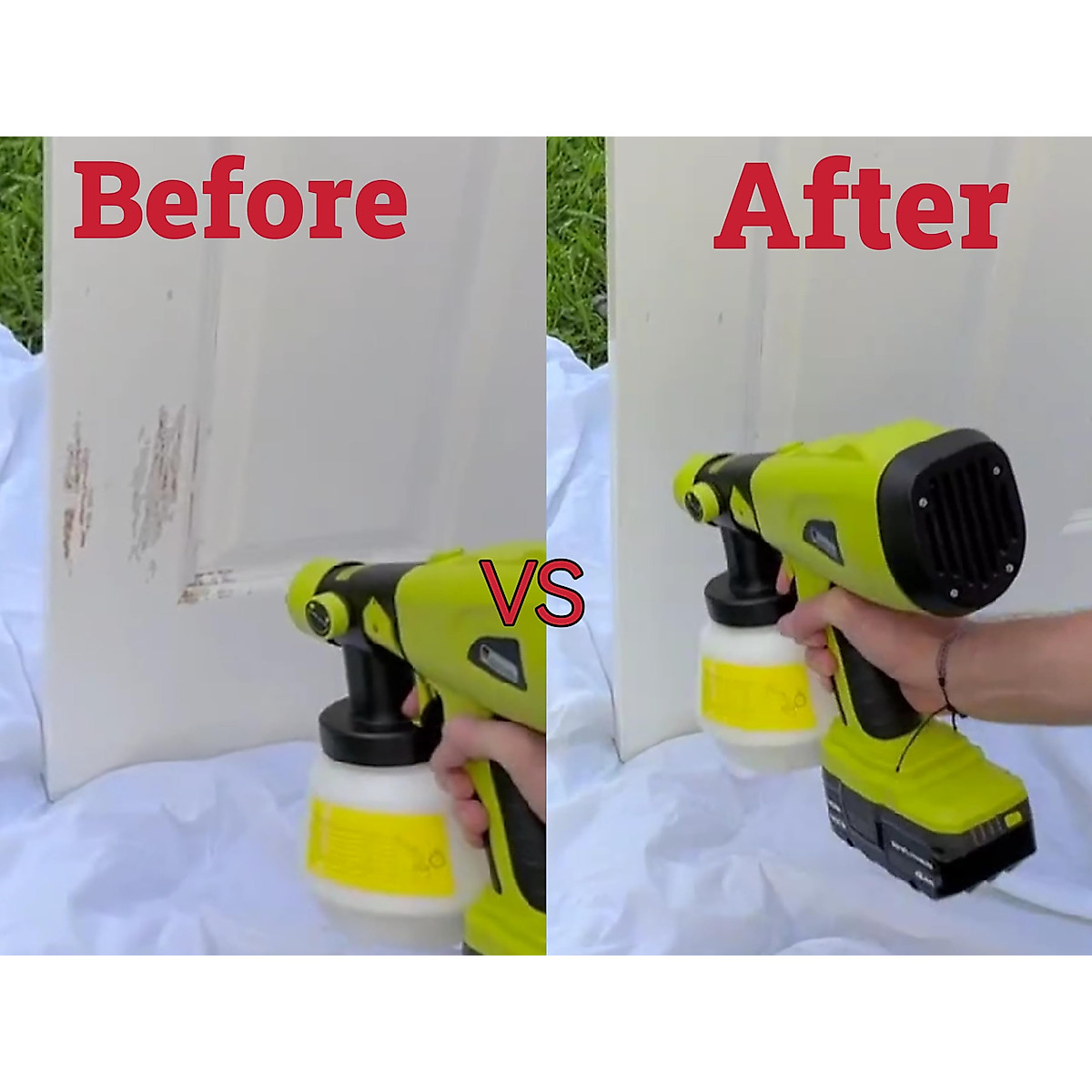 Paint Sprayer for Ryobi 18V Battery, Cordless Paint Sprayer with 1000ML Container, Handheld HVLP Paint Gun Electric Paint Sprayer for Small Painting Projects: Fence, Cabinets, Chairs(No Battery)