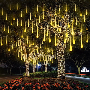 AKNMSOY LED Meteor Shower Lights,Falling Rain Drop Lights,Icicle Lights with Waterproof 11.8inch 8 Tubes SMD2835 192LEDs for Party Wedding Holiday Christmas Decoration