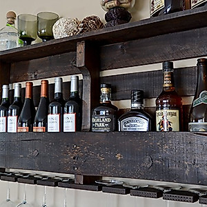 Great Lakes Reclaimed Wall Mounted Wine Rack,(Espresso/Dark Walnut Stain Finish)