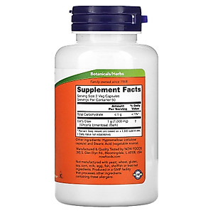 NOW Supplements, Cat's Claw 500 mg, Non-GMO Project Verified, Herbal Supplement, 100 Veg Capsules