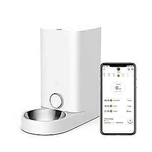 PETKIT Automatic Cat Puppy Feeder with Stainless Steel Bowl, App Control, 10 Portions,10 Meal Plans per Day, Low Food LED Indicator Pet Smart Feeder for Small Animals, Auto Pet Food Dispenser