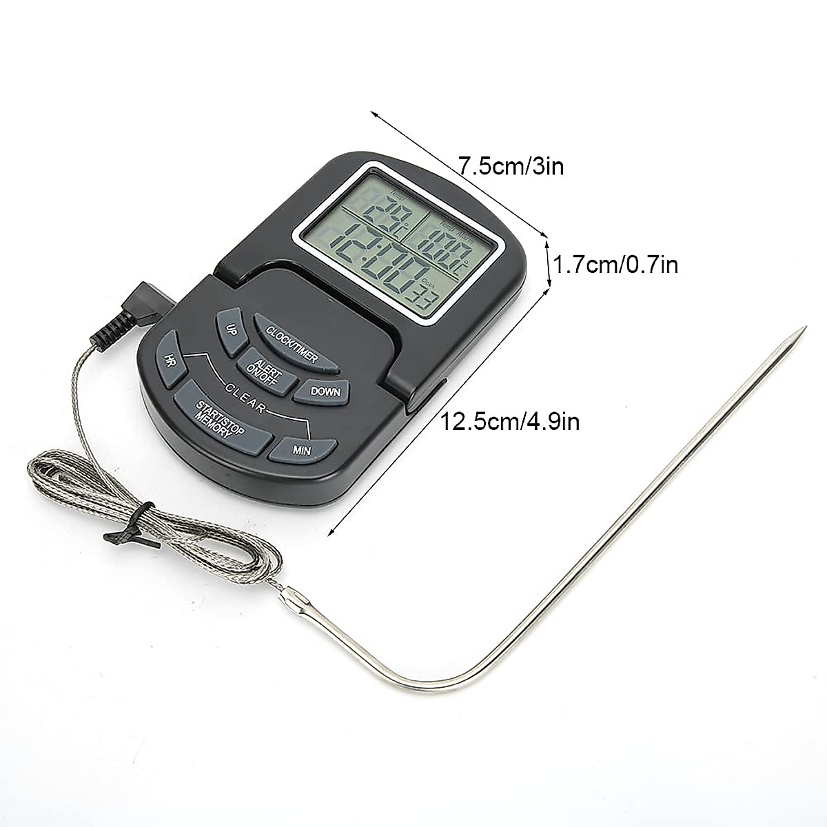 Okuyonic Probe Digital Durable Highly Accurate Cooking Timer Kitchen for Home, Digital Meat Food Thermometer, Kitchen Cooking Thermometer with Timer for Cooking
