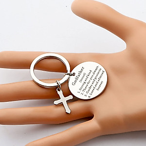 TIIMG Godfather Keychain Godfather Baptism Gifts Father’s Day Gift for Godfather Christening Gifts (Godfather noun)