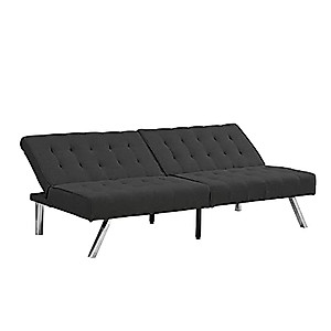 FIQHOME Modern Fabric, Convertible Couch Bed,Futon Sets Daybed,Folding Sleeper Sofa Love seat for Living Room&Bedroom Small Space,Black
