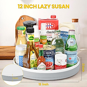 TRZZ Lazy Susan Turntable Organizer - 12-Inch Rotating Tray for Spices and Condiments Storage - Organize Kitchen and Fridge with Storage Container for Fridge, Pantry, and Cabinet - 1 Pack