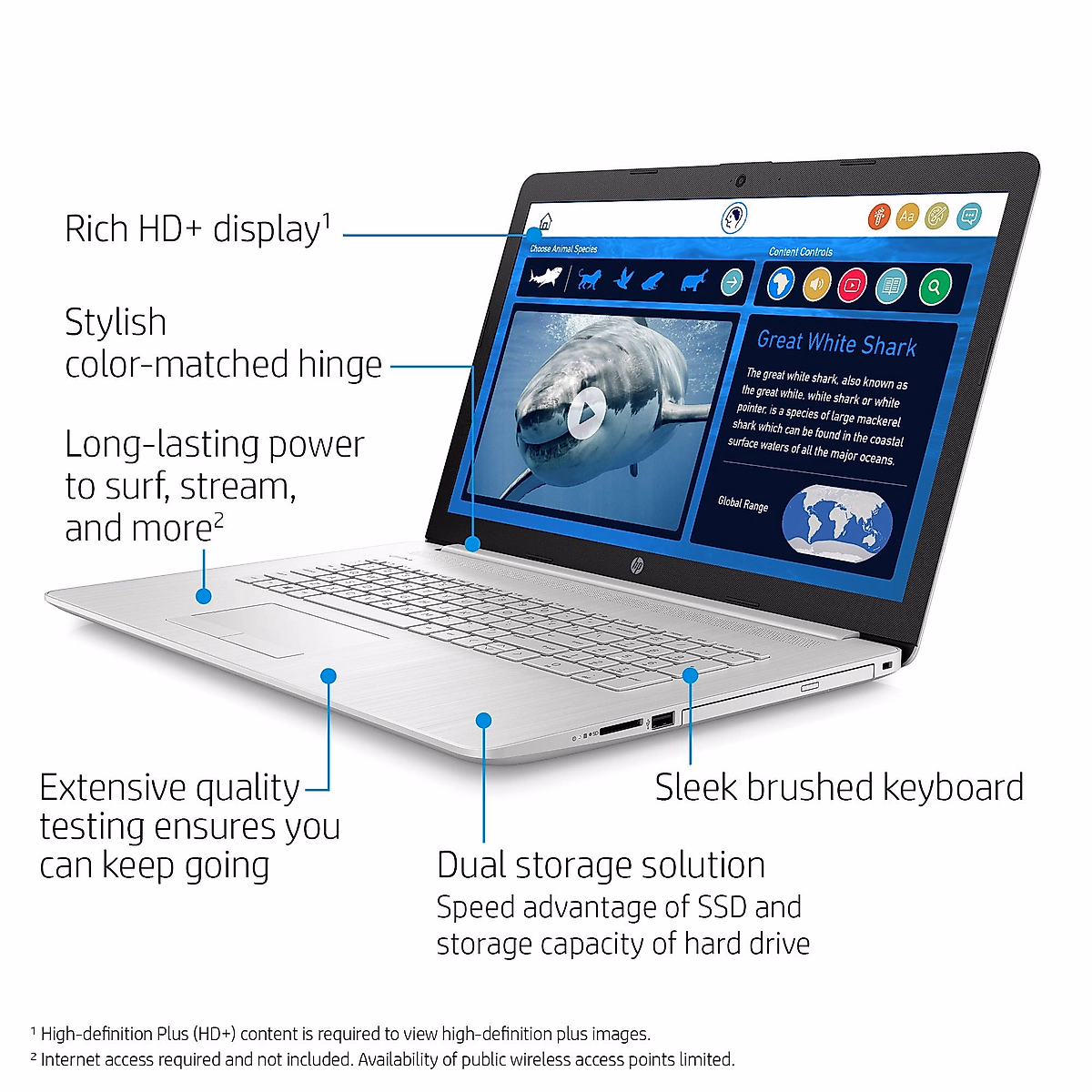2020 New HP 17-by3063st 17.3 HD Display Notebook, Intel i3-1005G1, 8GB Memory, 128GB SSD 1TB Hard Drive, Windows 10, Silver (Renewed)