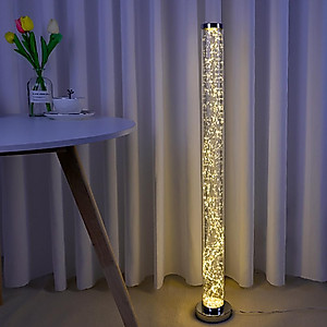 LKUA Modern Floor Lamp, Decorative Elegant Design Metal Exposed Rope Modern Standing Lamp for Bedroom, Living Room, Office, Kids Room (Warm White)