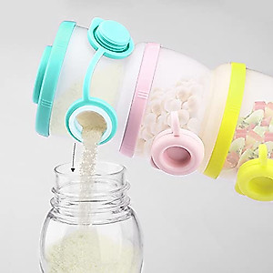 Zooawa Baby Formula Dispenser, Non-Spill Stackable Milk Powder Formula Container Christmas Formula Holder Snack Fruit Biscuits Storage for Travel, On-The-Go, BPA Free, 3 Compartments