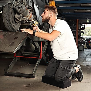 Kneeling Pad Comfort Memory Foam - Extra Thick Knee Cushion Floor Sitting for Work, Mechanics, Construction, Gardening, Yoga, Bath Kneeler for Baby Bath -Provide Support for Knees & Elevation (Black)