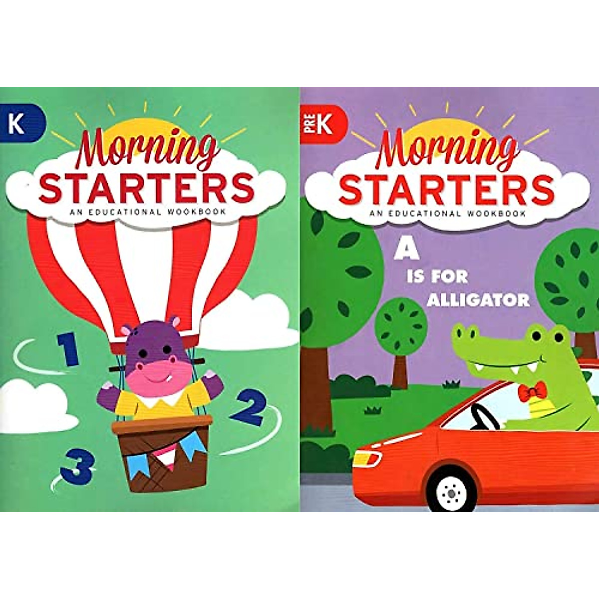 PRE-K & Kindergarten - Morning Starters Educational Workbooks - Set of 2 Books - v10