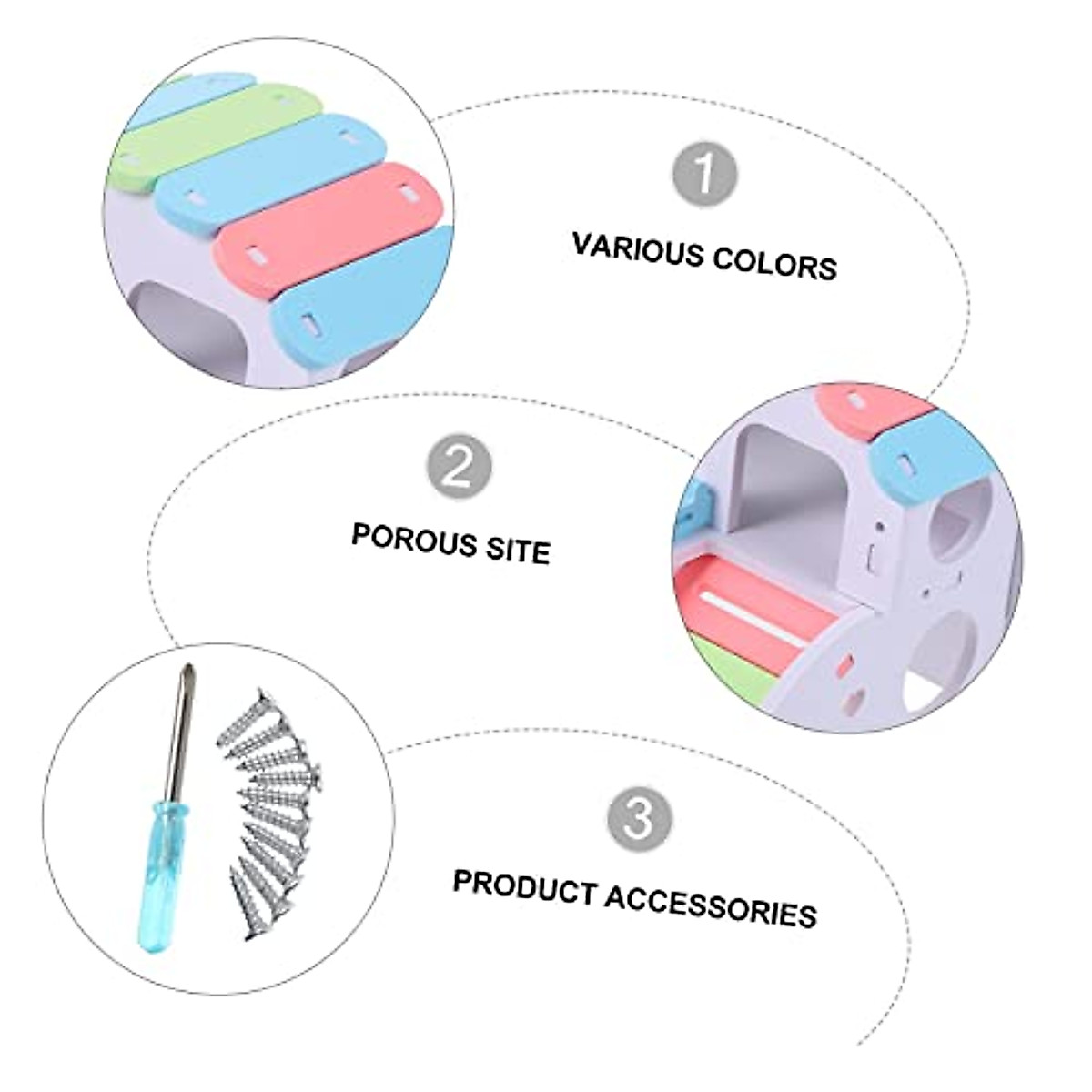 Ipetboom 2 pcs Mini Colorful Sleeping Play Exercise Houses Climbing Hamster Cabin Small Chic Funny Guinea Hut Habitat Chew Toys and Chews with Nest Cage Gerbil Hideouts Hideaway Rat Animal