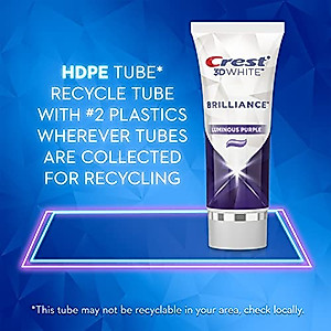 Crest 3D White Brilliance Teeth Whitening Toothpaste, Luminous Purple, 3.5 oz, Pack of 3