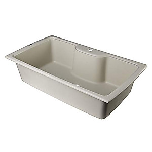 ALFI brand AB3520DI-B Drop-In Single Bowl Granite Composite Kitchen Sink, 35", Biscuit