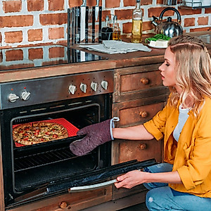 Utoimkio Non-Stick Silicone Baking Mat, Sheets Cooking Pan Tray Oven 15'' x 10'' Large Healthy Fat Reducing Sheet for Grilling BBQ (2 Pack) as shown