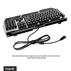 HAVIT RGB Backlit Wired Membrane Gaming Keyboard, Mechanical-Similar Typing/Gaming Experience (Black)