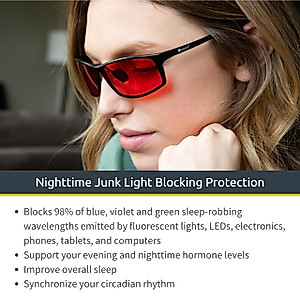 TrueDark Twilights Elite Blue Light Blocking Glasses to Reduce Eye Strain and UV Glare for Better Sleep - Men & Women, Computer Screen, Gaming, TV, Phone - by Dave Asprey