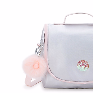 Kipling New Kichirou Metallic Lunch Bag Ice Silver Met