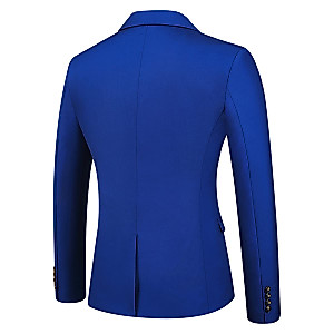 KUDORO Men's Sport Coats & Blazers Slim Fit Suit Jacket for Men Two Button Sport Coat for Wedding Casual RoyalBlue