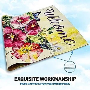 Vigor Home Butterfly Flowers Florals Garden Flag,Blackout 12x18 Inch Double Sided,Vertical Welcome Garden Flags For All Seasons, Outdoor Home Patio Yard Flag Farmhouse Decorations