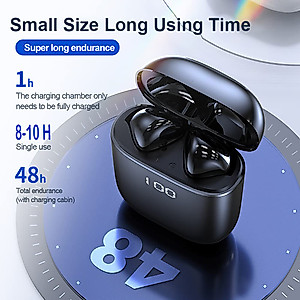 HORNORM Wireless Earbuds Bluetooth 5.0 Headphones with Microphone Stereo Gaming Sport in Ear Earbuds Headsets with LED Display Charging Case,48Hrs Playtime Stereo Sound